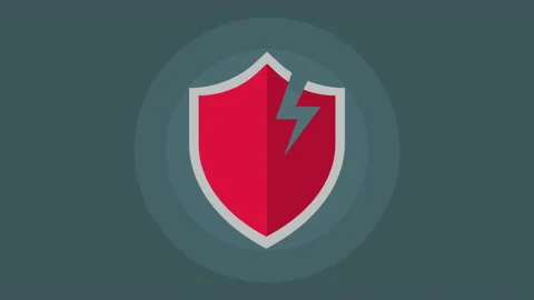 red shield safe security guard animation | Stock Video | Pond5