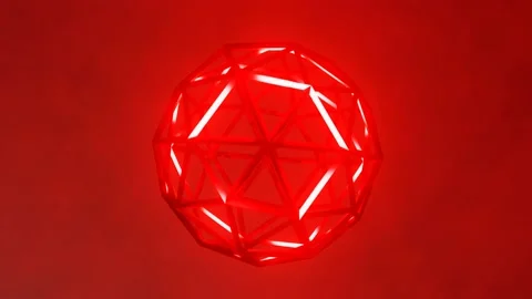red shiny embossed cyber ball 3d abstrac... | Stock Video | Pond5