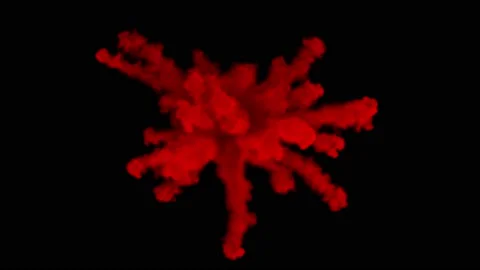RED smoke animation on black background | Stock Video | Pond5