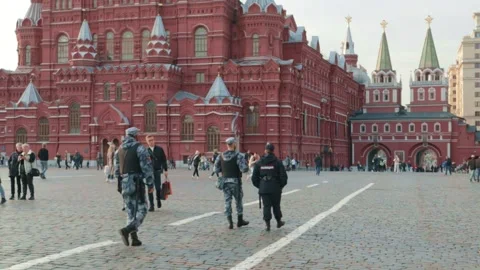 Red Square Police Patrol safety maintena... | Stock Video | Pond5
