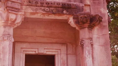 red stone ancient hindu temple architect... | Stock Video | Pond5