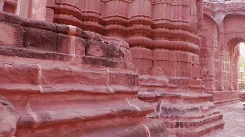 red stone ancient hindu temple architect... | Stock Video | Pond5