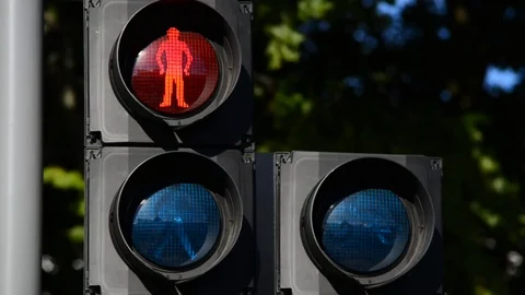 red stop and green go warning symbols fo... | Stock Video | Pond5