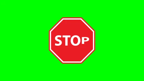 red stop sign animation on green backgr... | Stock Video | Pond5