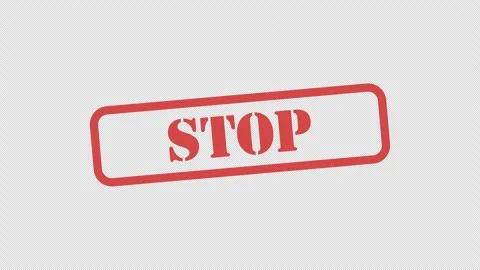 Red stop stamp sign graphic animation. A... | Stock Video | Pond5