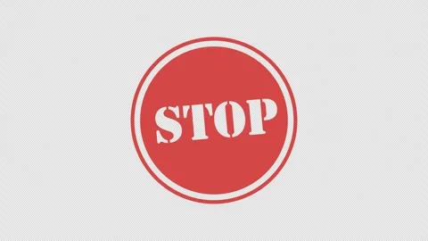 Red stop stamp sign graphic animation. A... | Stock Video | Pond5