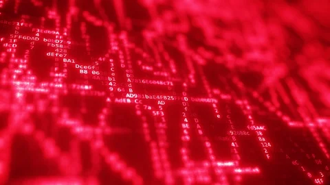 Red symbols flashing on computer screen,... | Stock Video | Pond5