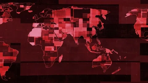 Red technology earth map background anim... | Stock Video | Pond5