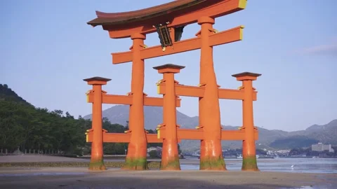 Red Torii Gate at Miyajima Island, Hiros... | Stock Video | Pond5