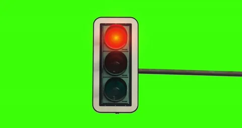 red traffic light animation on a green b... | Stock Video | Pond5