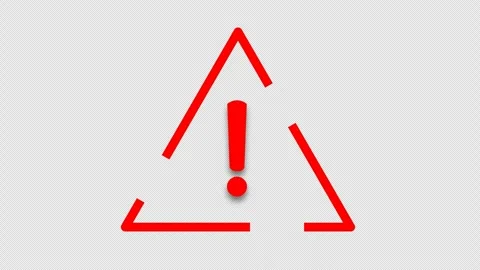 Red triangle frame warning loop animatio... | Stock Video | Pond5