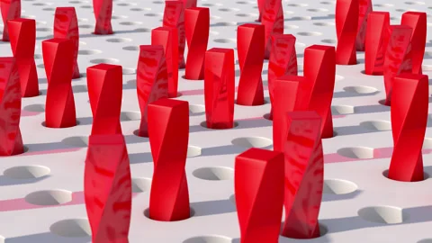 Red twisted shapes. Abstract animation, ... | Stock Video | Pond5