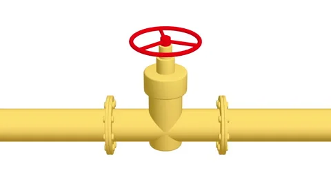 Red valve on the main gas pipeline. Indu... | Stock Video | Pond5