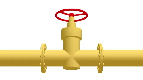 Red valve on the main gas pipeline | Stock Video | Pond5