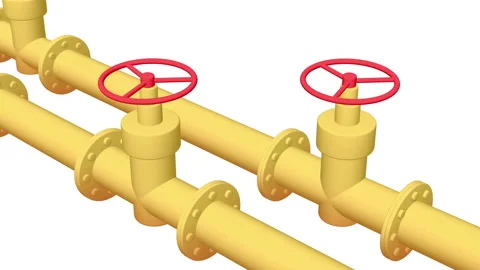 Red valve on the main gas pipeline | Stock Video | Pond5