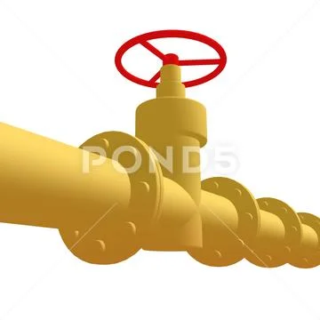 Red valve on the main gas pipeline: Graphic #232375821