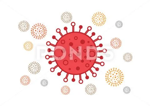 Red of virus on a white background Illustration #127962944