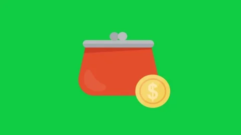 Red wallet with coin on green screen for... | Stock Video | Pond5