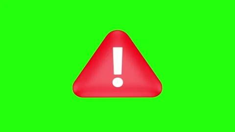 Red warning, caution sign animated on gr... | Stock Video | Pond5