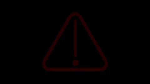 Red warning exclamation mark inside a tr... | Stock Video | Pond5