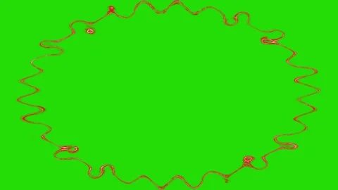 Red Wavy Frame on Green Screen | Stock Video | Pond5