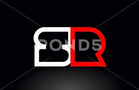 Red white alphabet letter sr s r combination for logo icon design ...