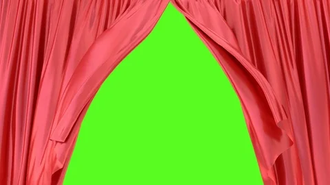 Red window curtains 3D animation with al... | Stock Video | Pond5