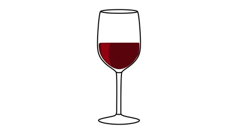 Red wine glass self drawing animation. W... | Stock Video | Pond5