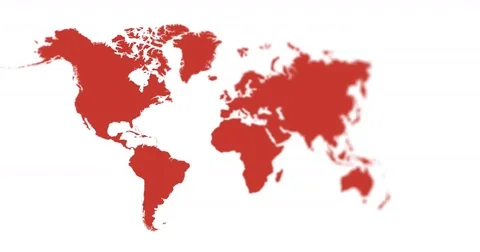 Red World Map 4K Animation With Depth Of... | Stock Video | Pond5