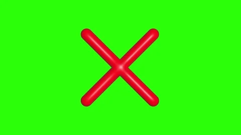 Red x sign animation on green screen bac... | Stock Video | Pond5