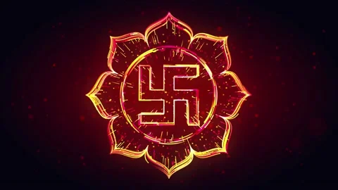 Red Yellow Shiny Swastika Padma Symbol S... | Stock Video | Pond5