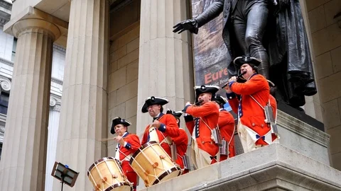 Redcoats marching band on Independence d... | Stock Video | Pond5