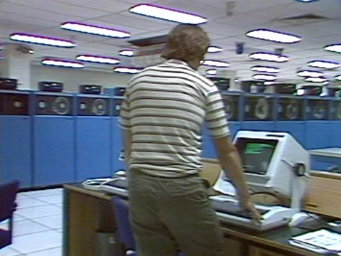 Reel-to-Reel Computers in 1980s Data Cen... | Stock Video | Pond5
