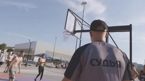 Referee monitors order on basketball cou... | Stock Video | Pond5