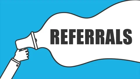 Referrals text with megaphone, animated ... | Stock Video | Pond5