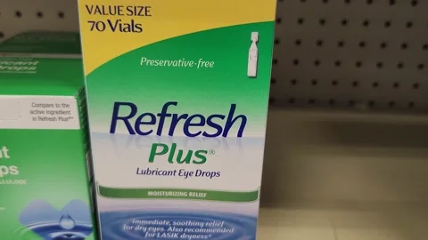 Refesh Plus Lubricant Eye Drops Retailer | Stock Video | Pond5