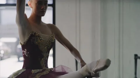 Reflection of ballerina in dance studio ... | Stock Video | Pond5