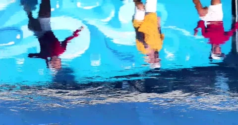 reflection of dancing figurines of peopl... | Stock Video | Pond5