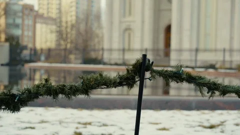 The reflection pond at Temple Square in ... | Stock Video | Pond5
