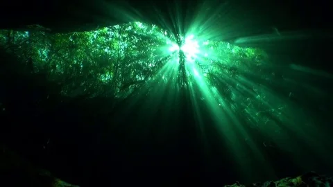 Reflection of sunlight in caves of Yucat... | Stock Video | Pond5