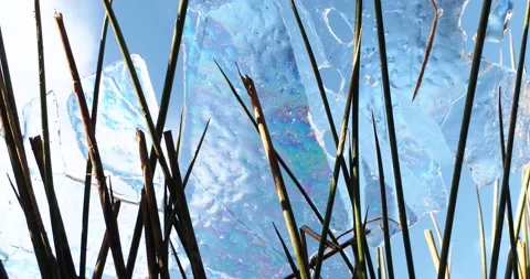 Refractred colours in ice, looking up th... | Stock Video | Pond5