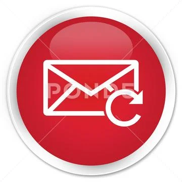 Refresh email icon premium red round button Illustration #84447768