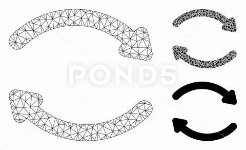 Refresh Vector Mesh 2D Model and Triangle Mosaic Icon Illustration ...