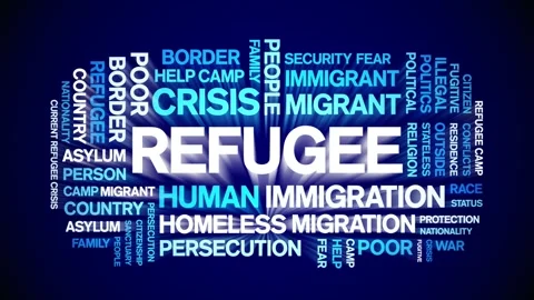 Refugee animated word cloud,animation te... | Stock Video | Pond5
