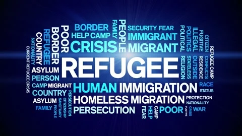 Refugee animated word cloud,animation te... | Stock Video | Pond5