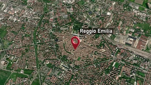 Reggio Emilia City Map Zoom (Italy) from... | Stock Video | Pond5
