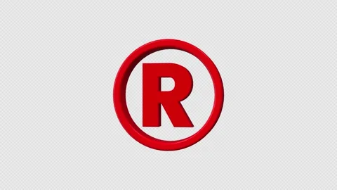 Registered 3D Icon Rotating on a Transpa... | Stock Video | Pond5