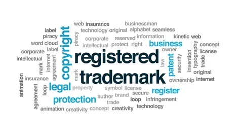 Registered trademark animated word cloud... | Stock Video | Pond5