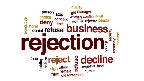 Rejection animated word cloud, text desi... | Stock Video | Pond5