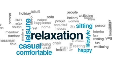 Relaxation animated word cloud, text des... | Stock Video | Pond5
